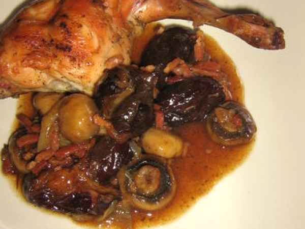 Recette de lapin aux pruneaux et champignons