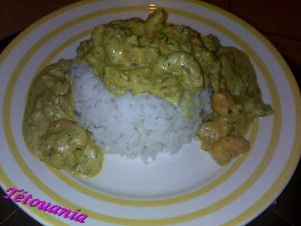 Recette de crevettes thaï au cari et lait de coco