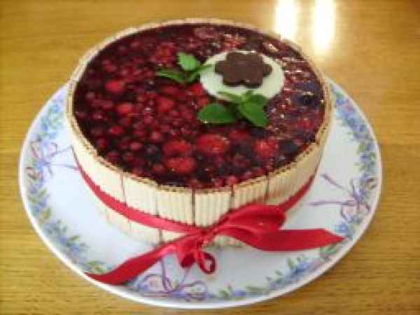 Recette entremets chocolat et fruits rouges délicieux