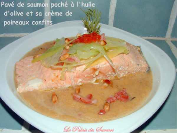Recette de pavé de saumon et sa fondue de poireaux