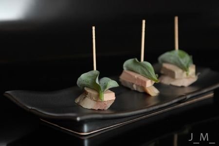 Recette : anguille fumée, foie gras, huître végétale