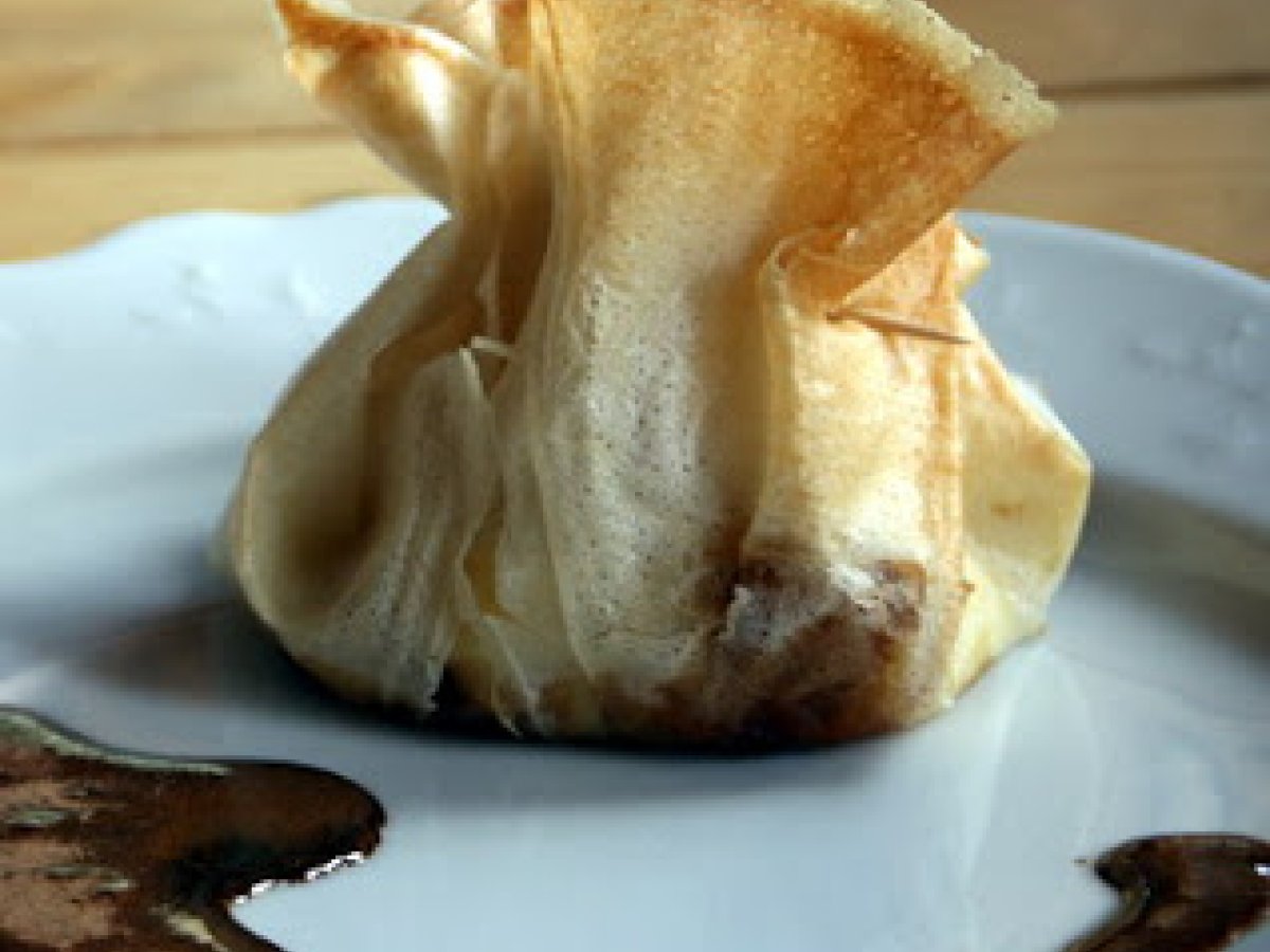 Recette d'aumonières au herve doux et poires caramélisées