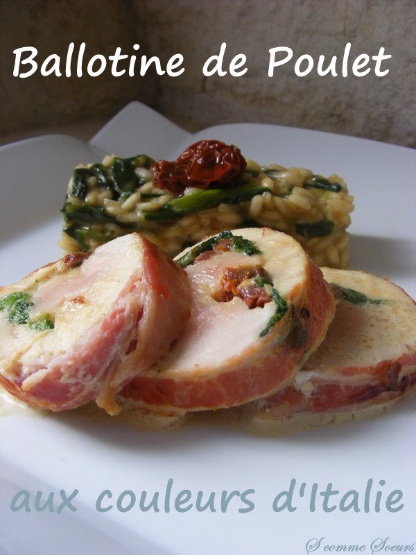 Recette de ballotine de poulet aux couleurs d'italie