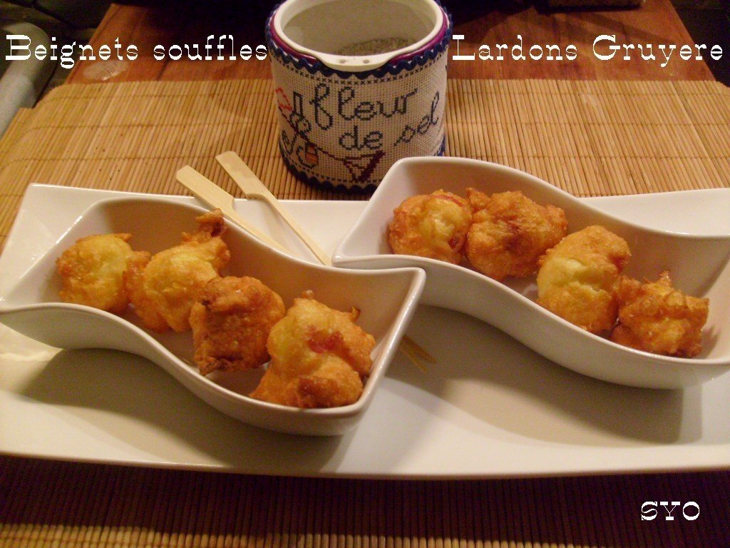 Recette de beignets soufflés aux lardons et gruyère