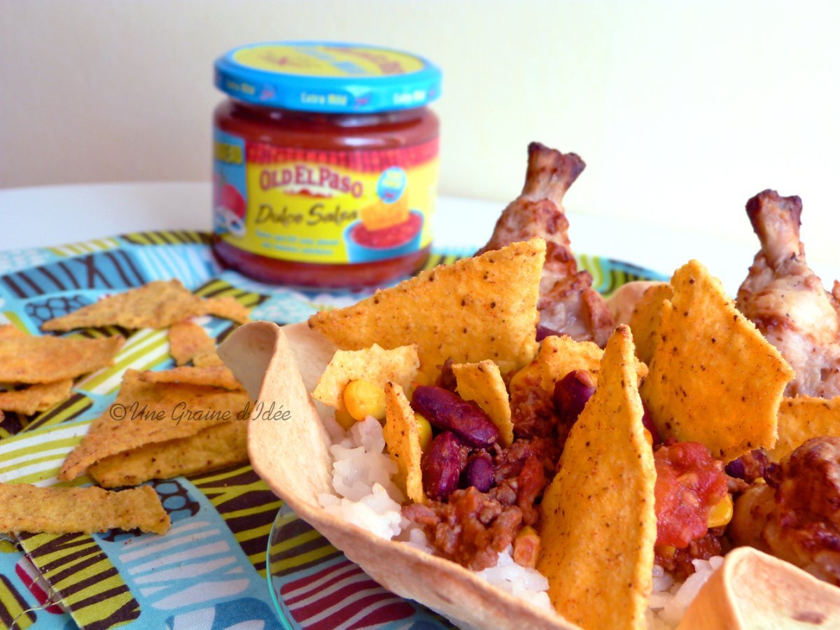 Bol tortilla de chili con carne express - Recette Ptitchef