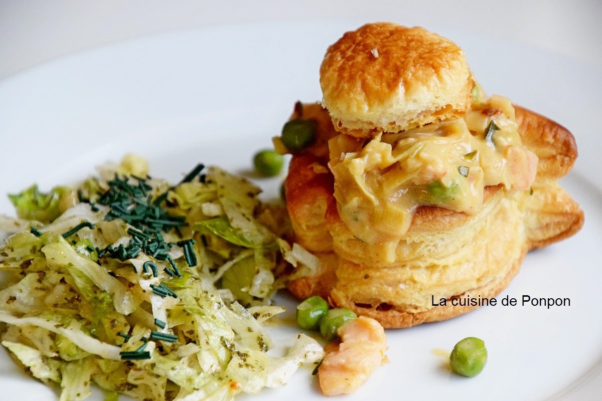 Recette feuilleté saumon fumé, poireau et petits pois