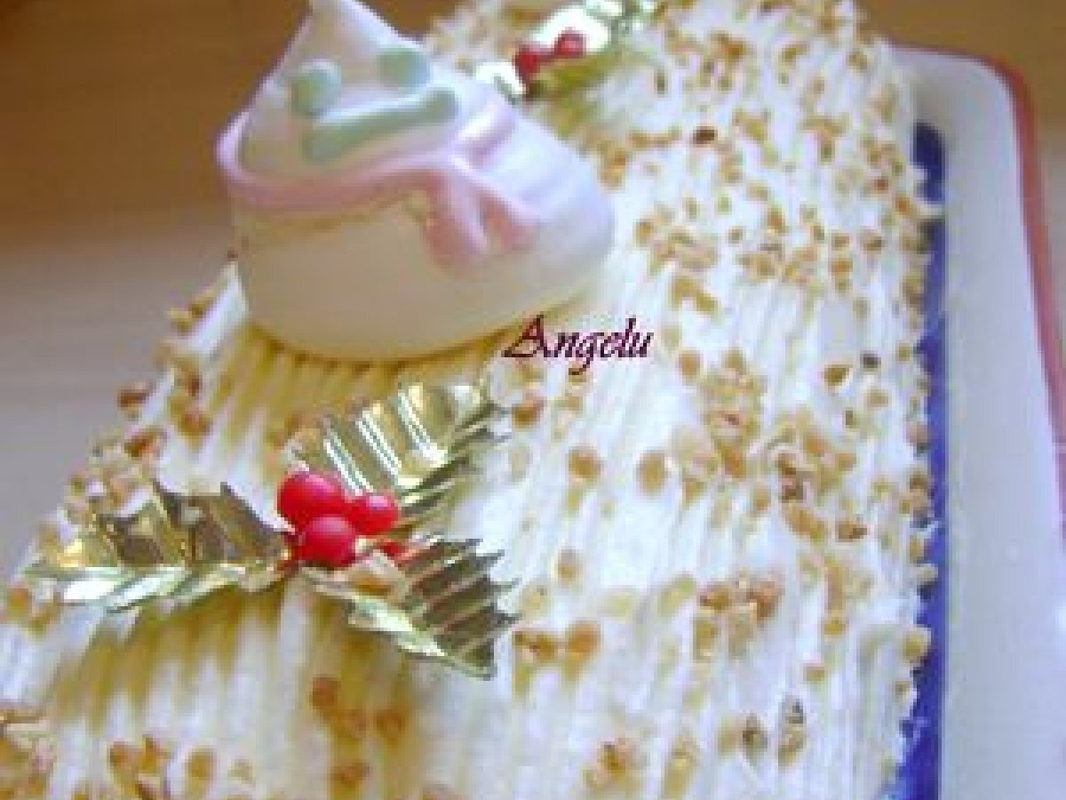 Recette de bûche à la crème pâtissière et aux pommes