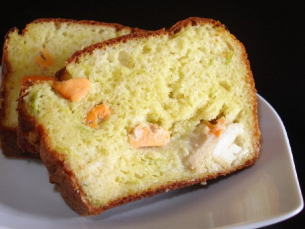 Recette de cake saint-jacques, poireaux et parmesan