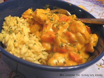 Recette de cari de poulet et poivron rouge