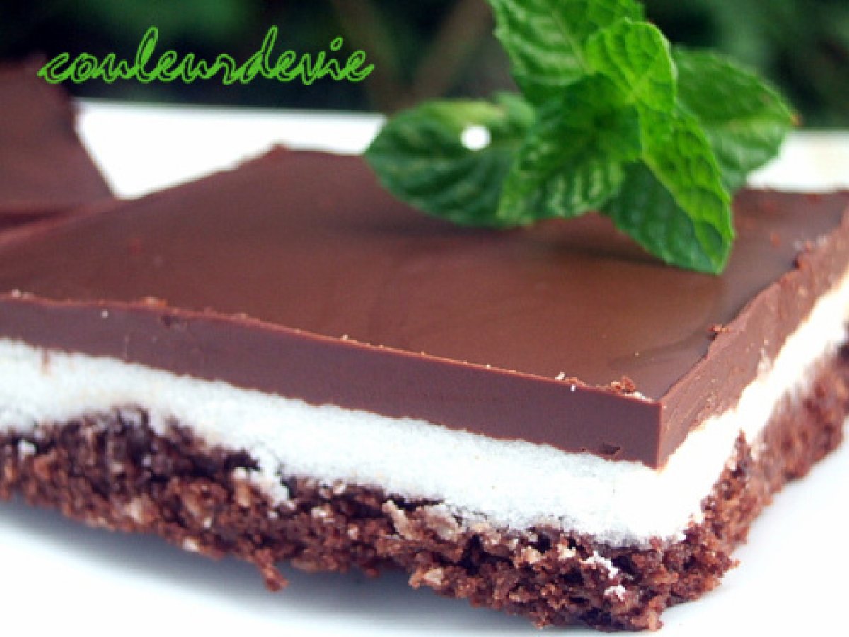 Recette de carrés chocolat menthe rafraîchissants
