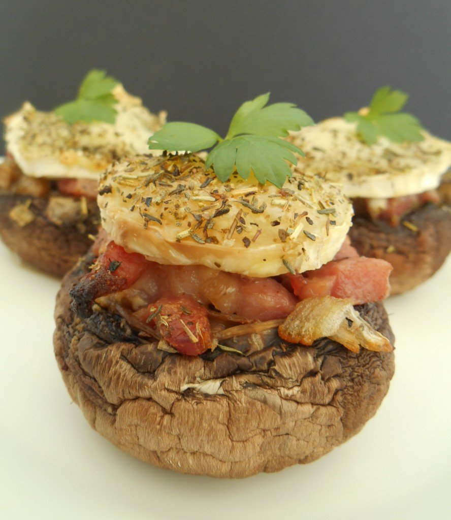 Recette : champignons farcis lardons et chèvre