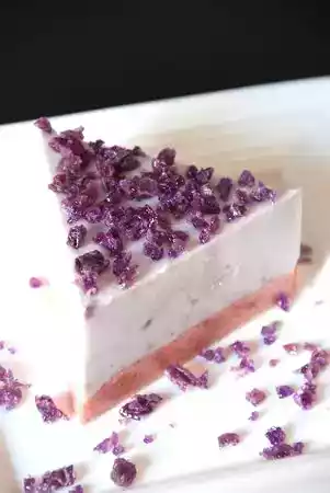 Recette cheesecake violette biscuits roses sans cuisson