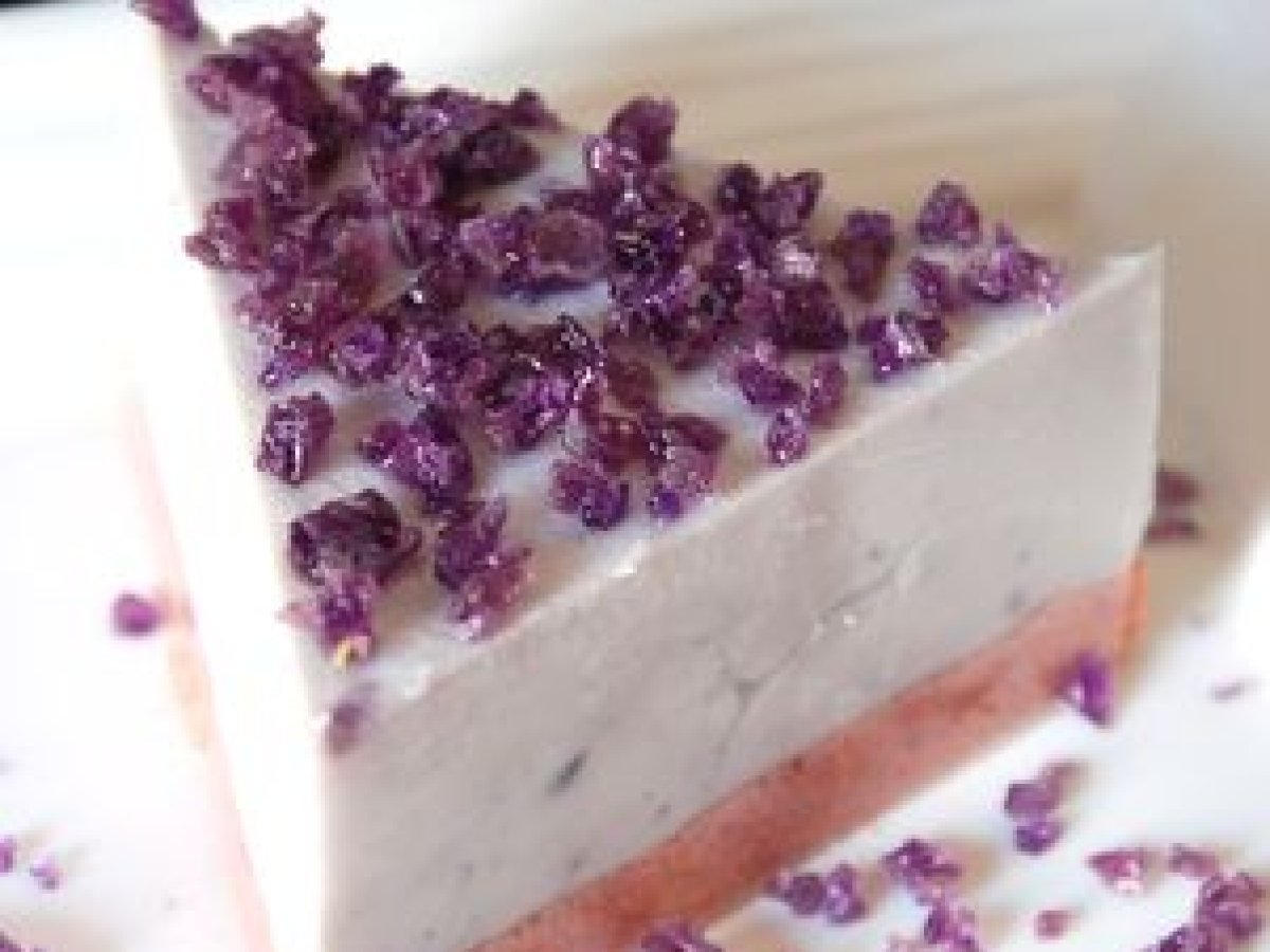 Recette cheesecake violette biscuits roses sans cuisson
