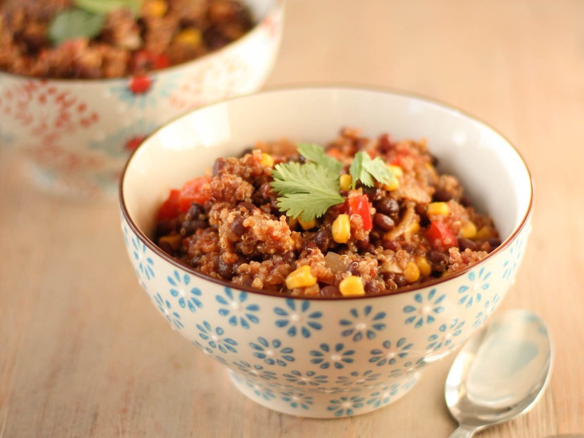 Recette de chili sans viande au quinoa et haricots noirs