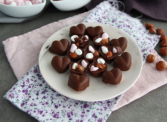 Recette de chocolats aux marshmallows et noisettes