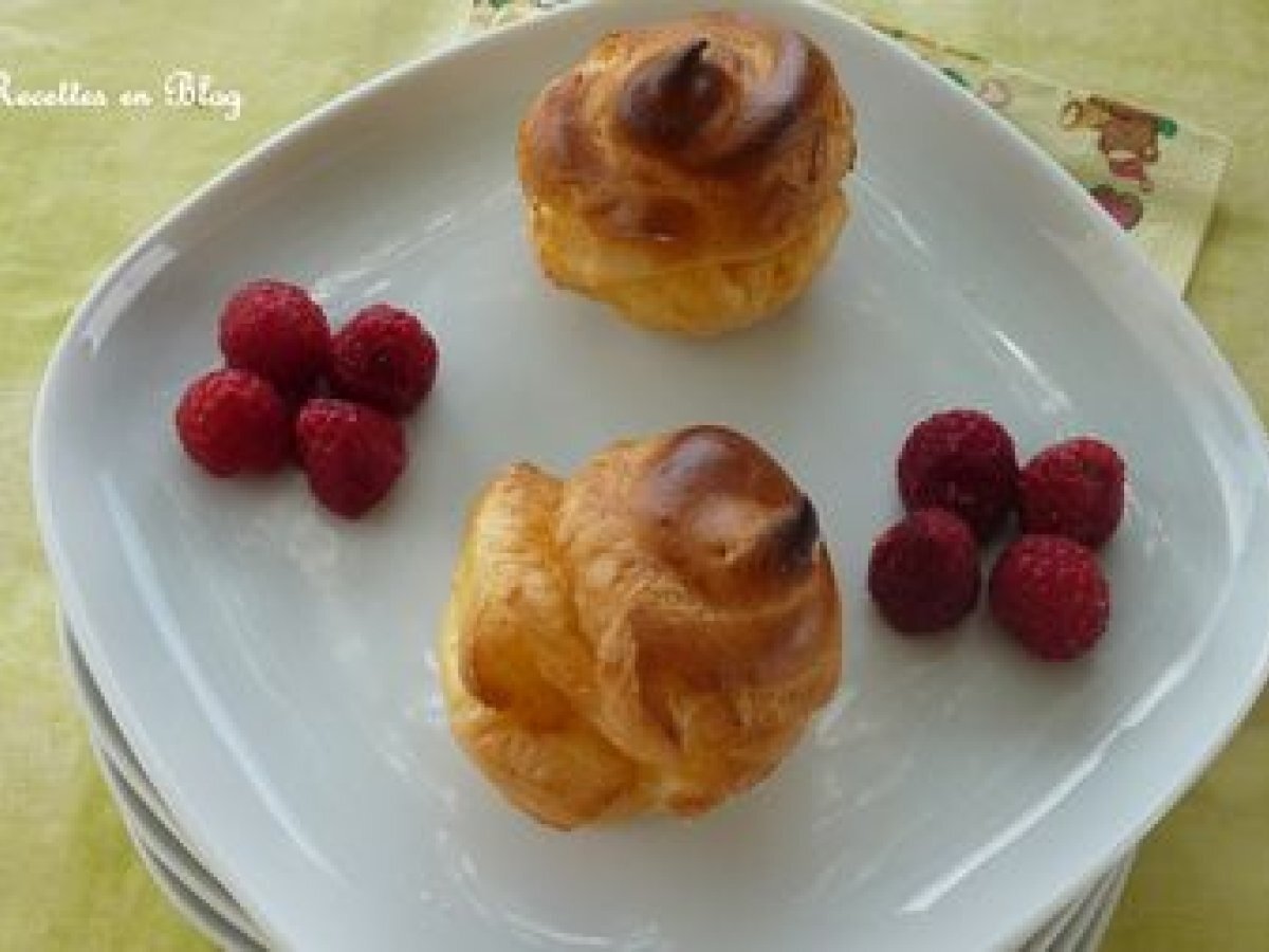 Recette de choux au mascarpone et aux framboises