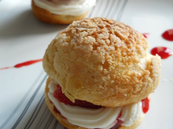 Recette de choux aux fraises et mascarpone