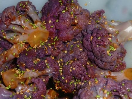 Recette de choux-fleur violet aux saveurs asiatiques