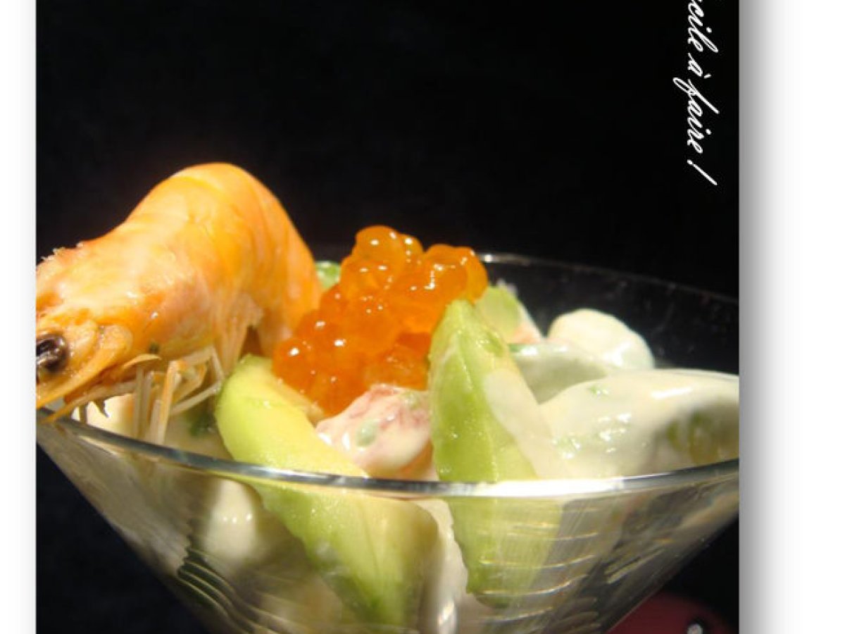 Recette de cocktail crevettes, avocat et pamplemousse