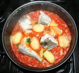 Recette de colin (merluche, merlu) à la dugléré