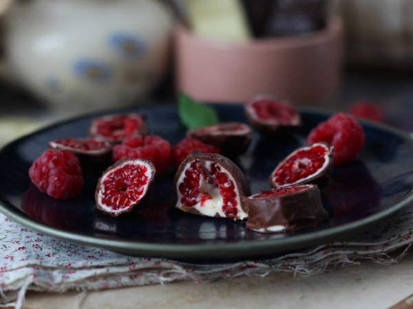 Recette : franui maison, framboises en chocolat tendance