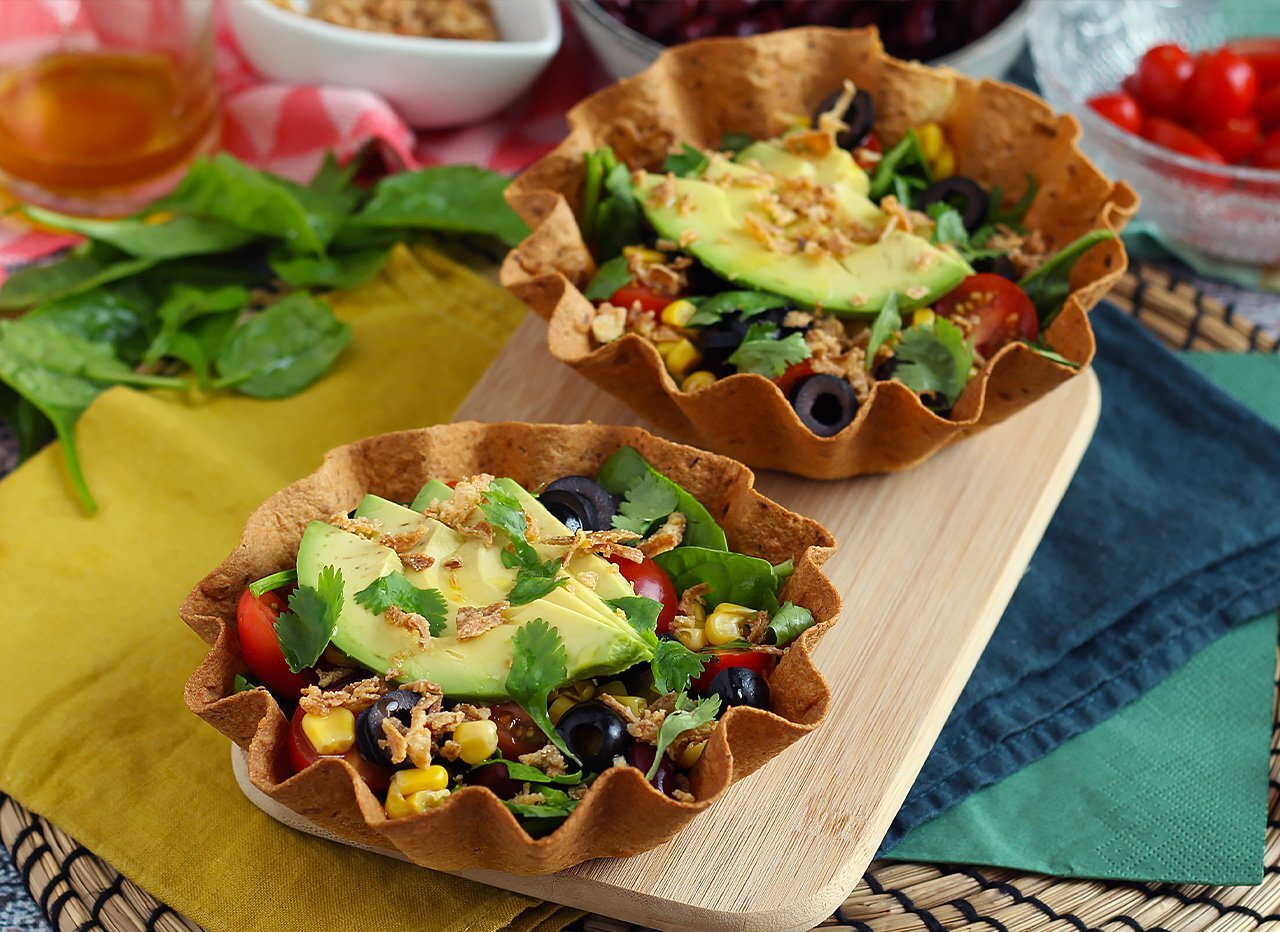 Recette facile : salade en tortilla bowl sans vaisselle