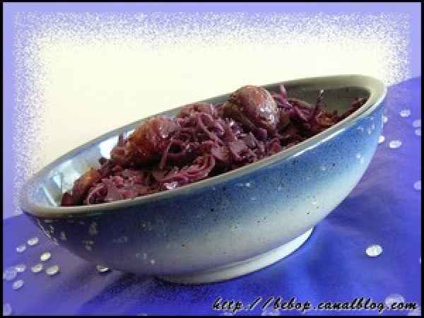 Recette de confit de chou rouge aux châtaignes