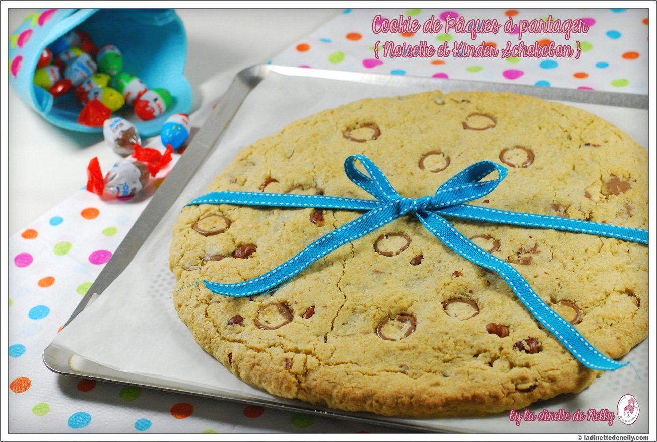Cookie géant à partager: noisette & kinder schokobon - Recette Ptitchef