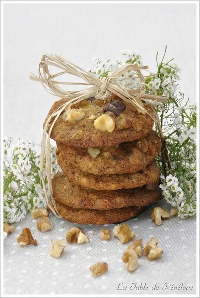 Cookies poire chocolat et noix - Recette Ptitchef