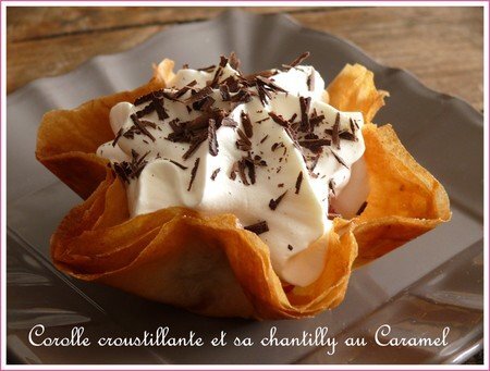 Recette de corolle croustillante et chantilly caramel