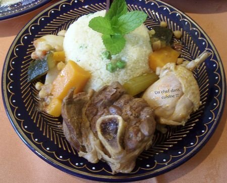 Recette de couscous agneau et poulet aux légumes