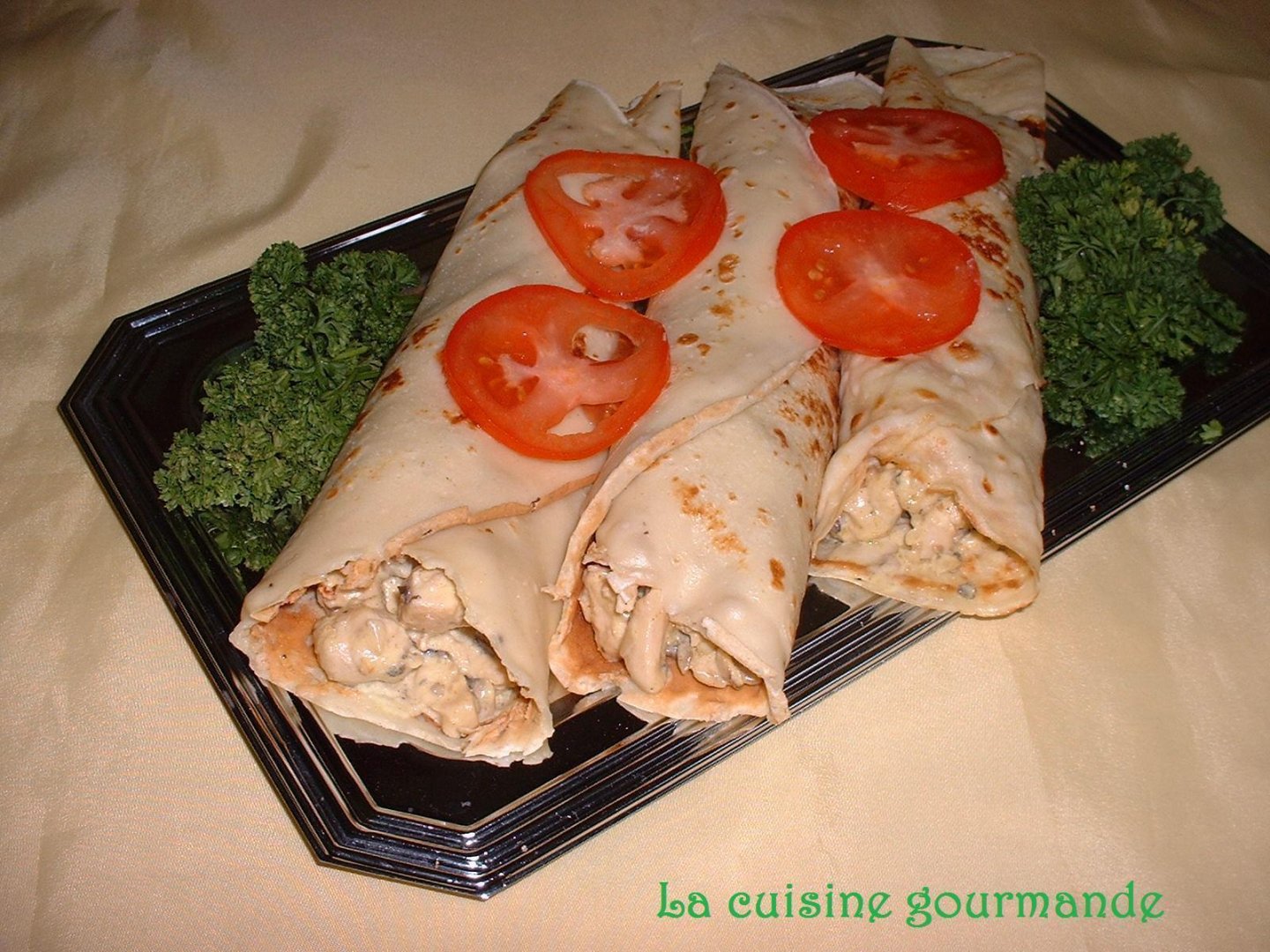 Crêpes au poulet/champignons/ curry - Recette Ptitchef