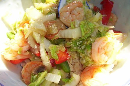 Recette de crevettes au chou nappa savoureux
