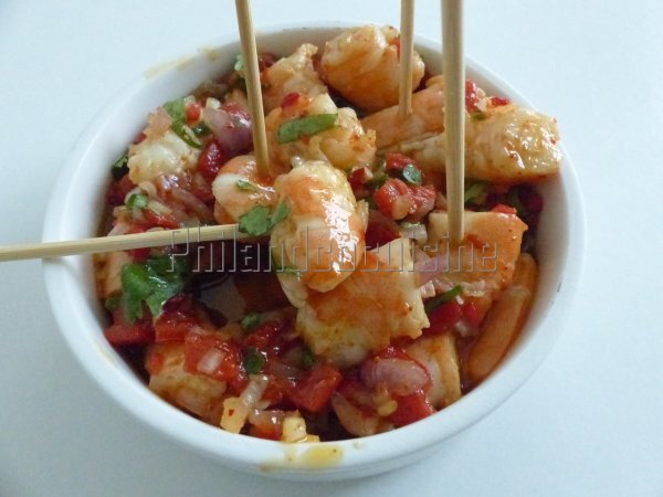 Recette : crevettes marinées pour l'apéritif