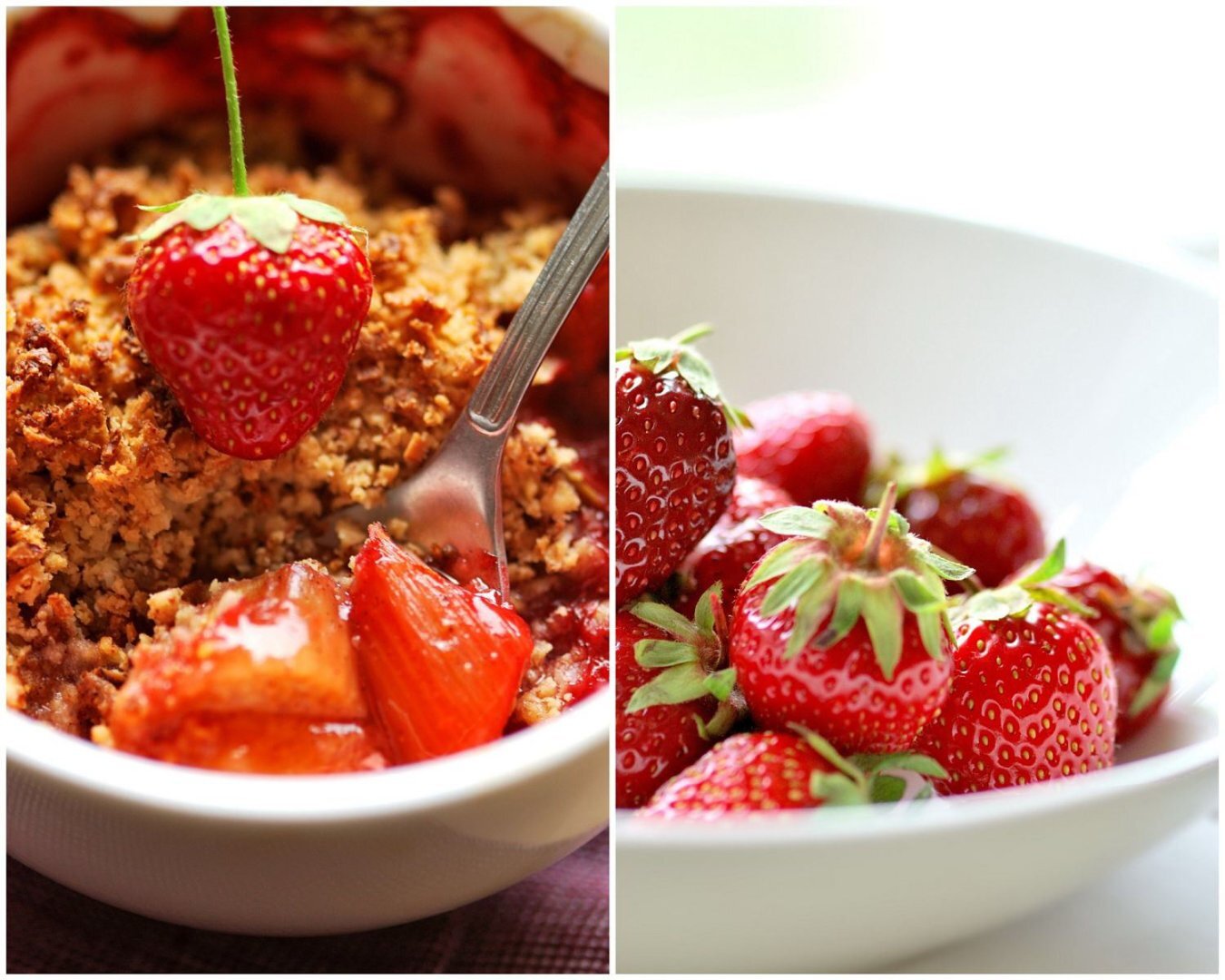 Recette de crumble fraises et rhubarbe savoureux