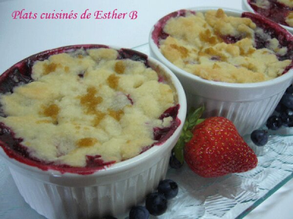 Recette de crumble aux petits fruits rouges et sucrés