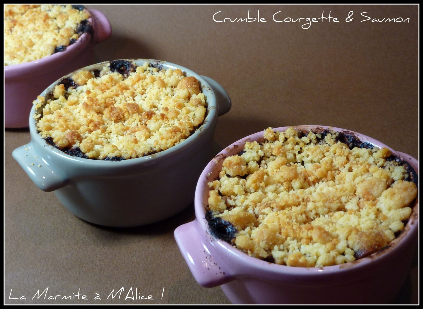 Recette de crumble courgettes & saumon au comté