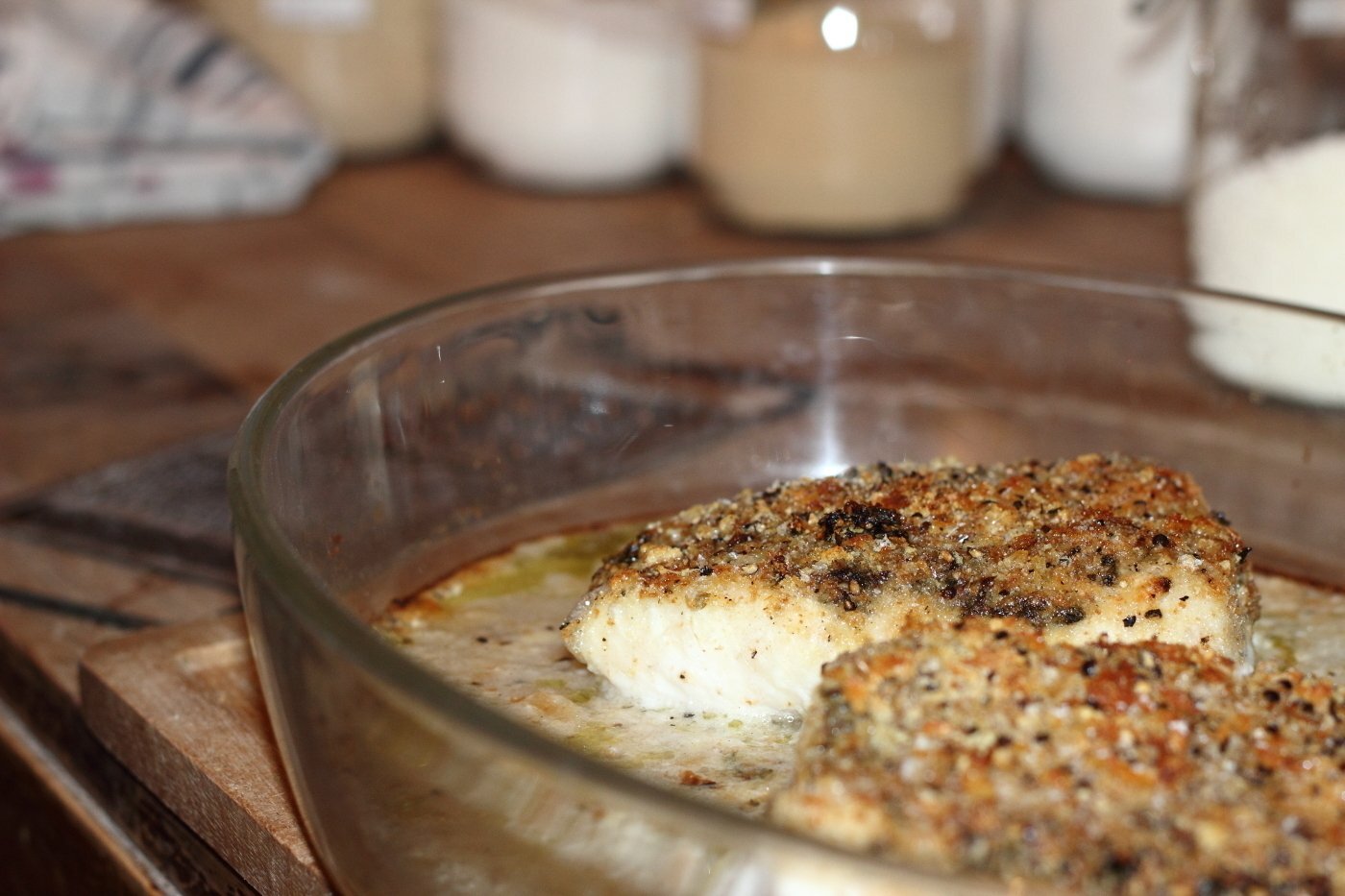 Recette de dos de colin, croûte de cerfeuil sésame