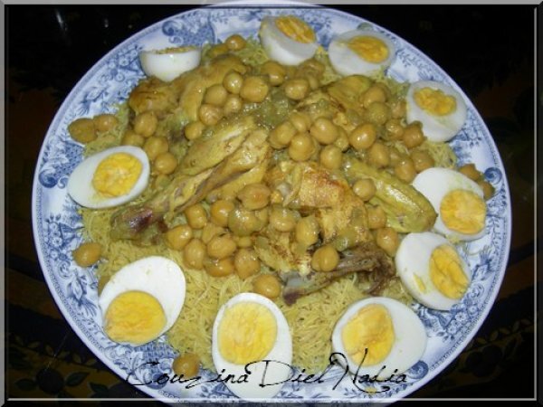 recette de dwida ou vermicelles au poulet