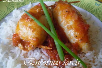 Recette d'encornets farcis à la sauce tomate