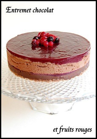 Recette entremets chocolat et fruits rouges délicieux