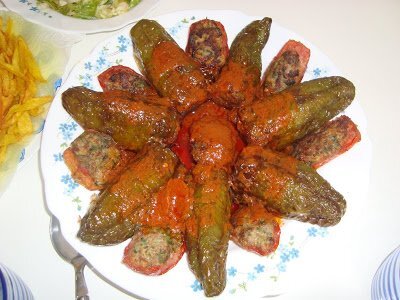 Recette de felfel mehchi : poivrons farcis à la viande