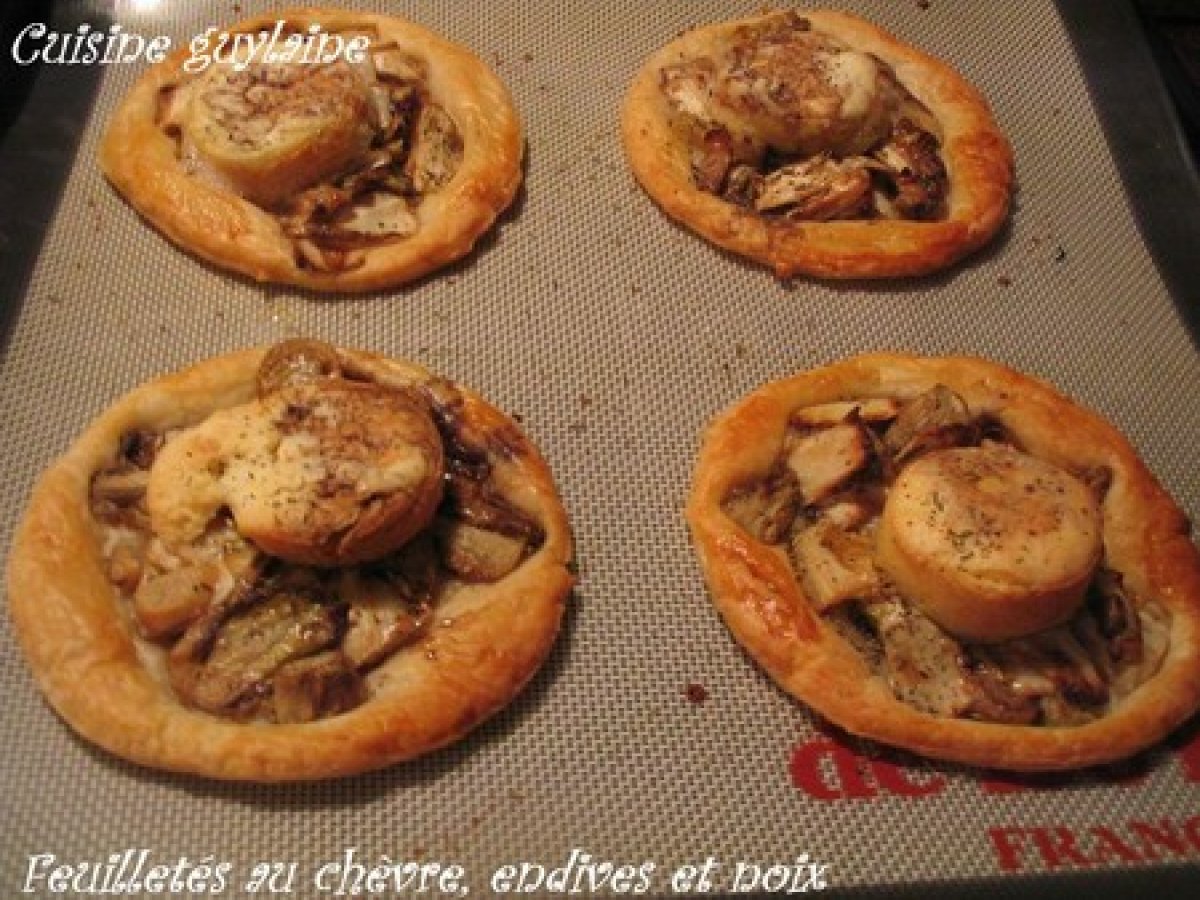 Feuilletés au chèvre, endives et noix - Recette Ptitchef