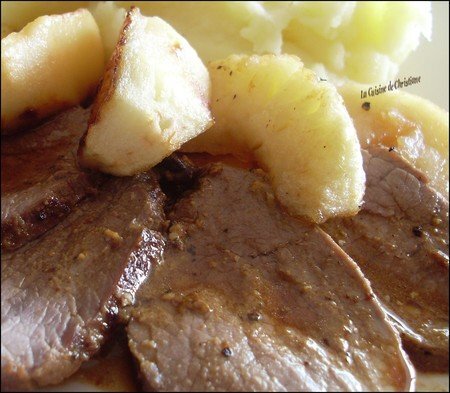 Recette de filet de biche à la moutarde et pommes