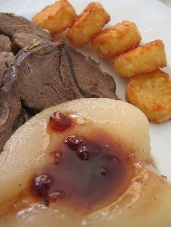 Recette de filet de chevreuil aux poires confites