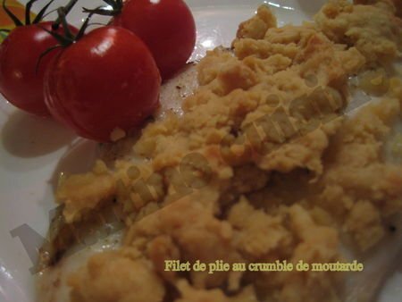 Recette : filet de plie au crumble de moutarde