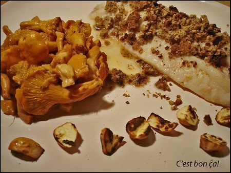 Recette de filet de rascasse aux girolles et noisettes