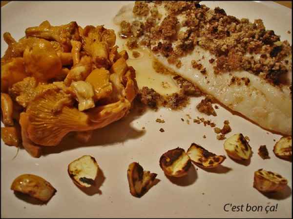 Recette de filet de rascasse aux girolles et noisettes