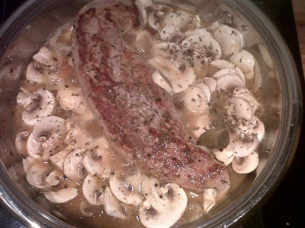 Recette filet mignon champignons-moutarde