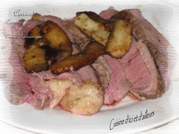 Recette : filets de canard, pommes et sauce balsamique